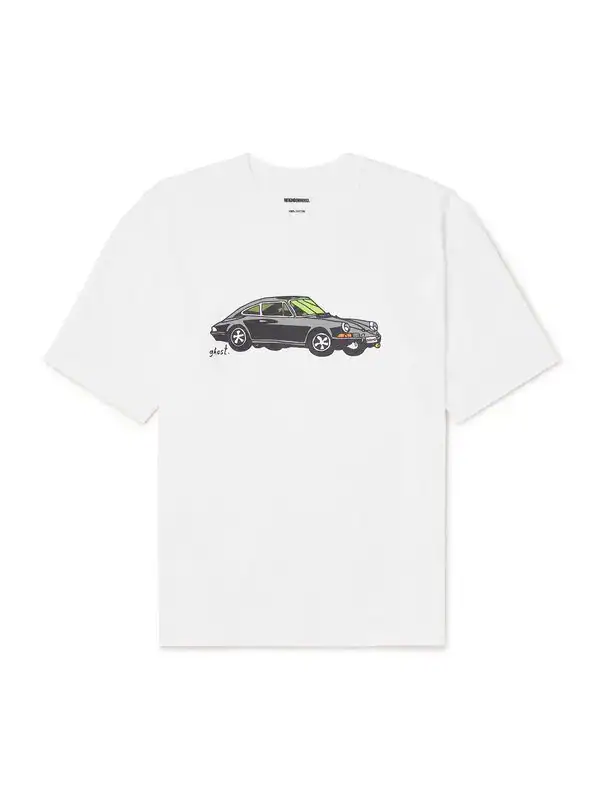 Neighborhood Ghost. Printed Cotton-Jersey T-Shirt Xs - White 