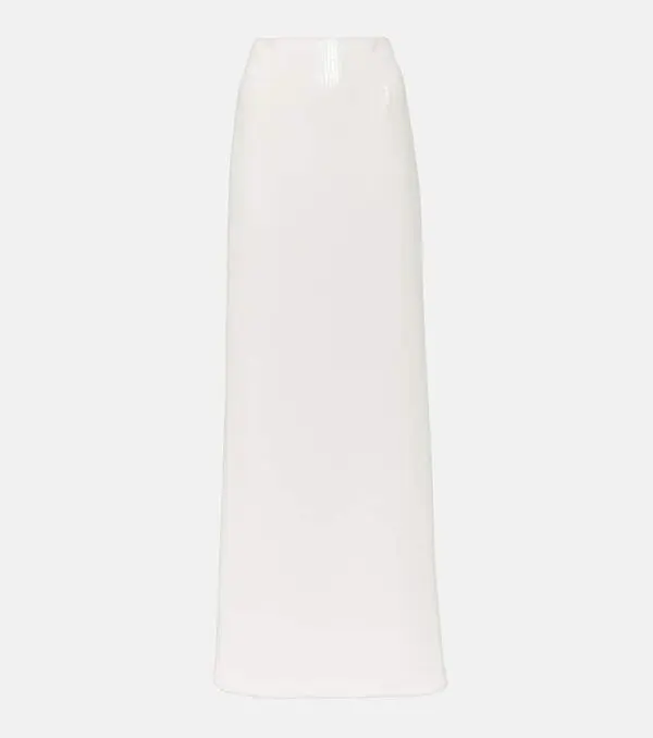 Galvan Beating Heart Sequined Maxi Skirt - White