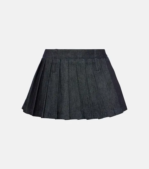 THE FRANKIE SHOP Blake Pleated Denim Miniskirt - Blue