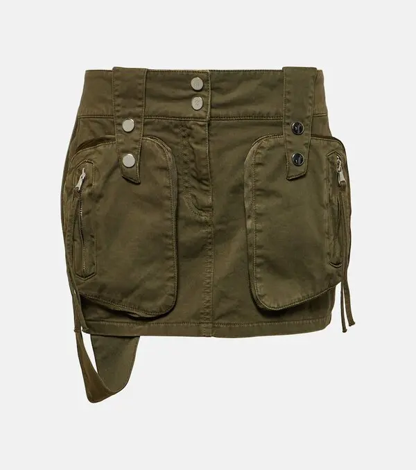 Blumarine Cotton Twill Mini Skirt - Green