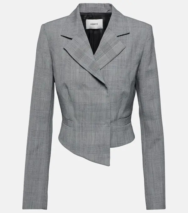 Coperni Prince Of Wales Virgin Wool Blazer - Grey