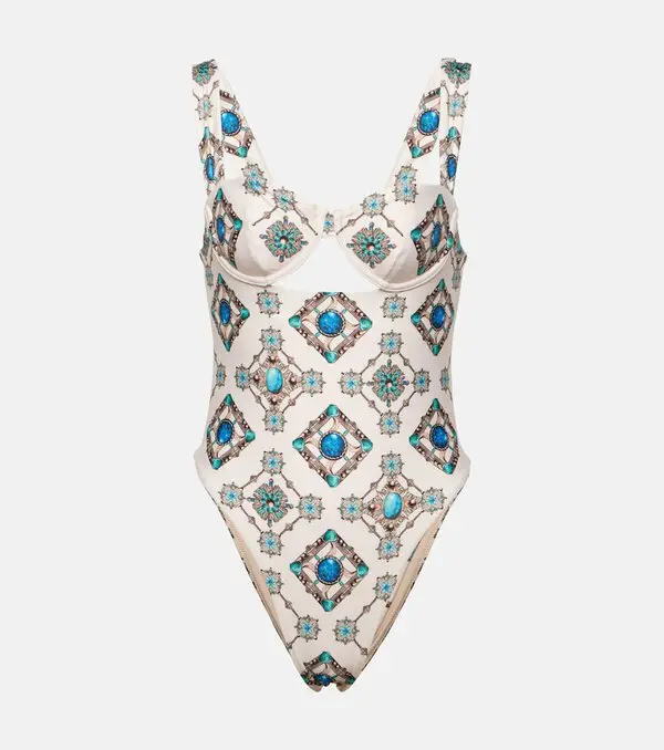 Agua Bendita Citrino Platero Printed Swimsuit