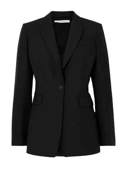 Another Tomorrow Grain De Poudre Wool Blazer