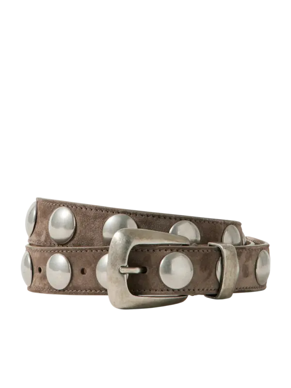 Khaite Benny Studded Suede Belt