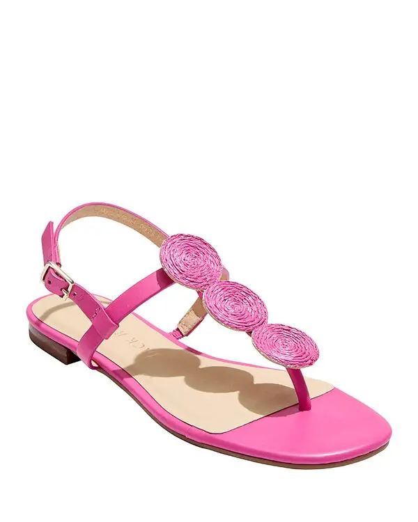 Jack Rogers Raffia Thong Sandals In Fuchsia 40% Off Editorialist
