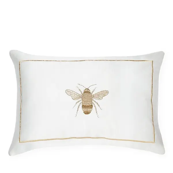 SFERRA Miele Decorative Pillow, 12 X 18 - Snow/gold