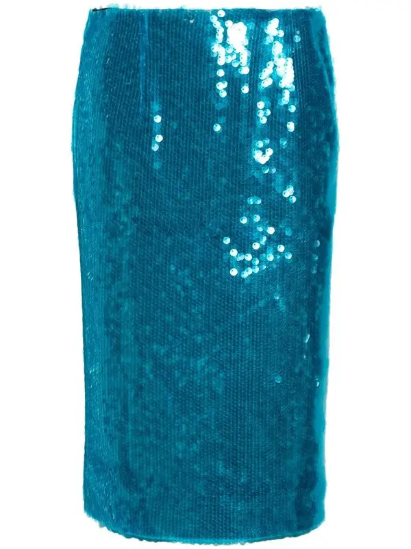 16Arlington Quattro Sequin Midi Skirt - Blue