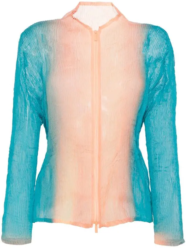 Issey Miyake Zip-up Pleated Top