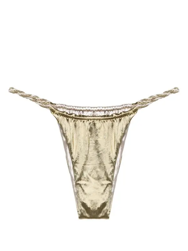 ISA BOULDER Satin-finish Bikini Bottom