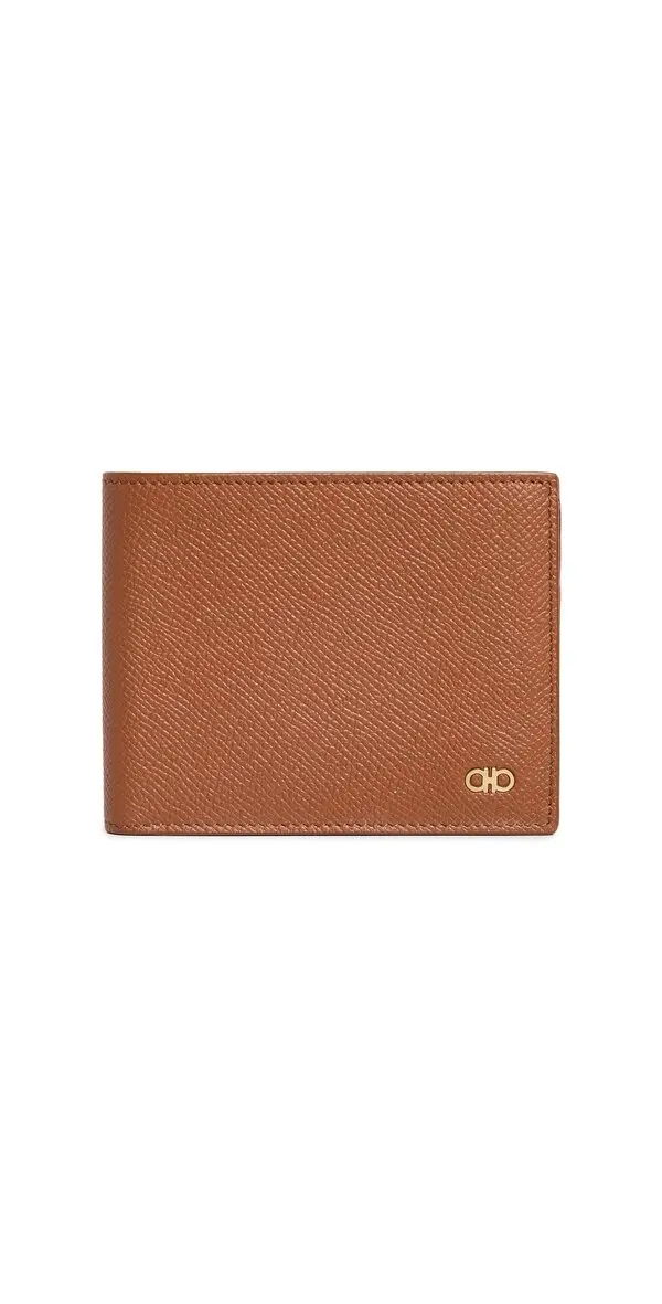 Ferragamo New Gemini Micro Gancio Wallet In New Cognac/Nero 40