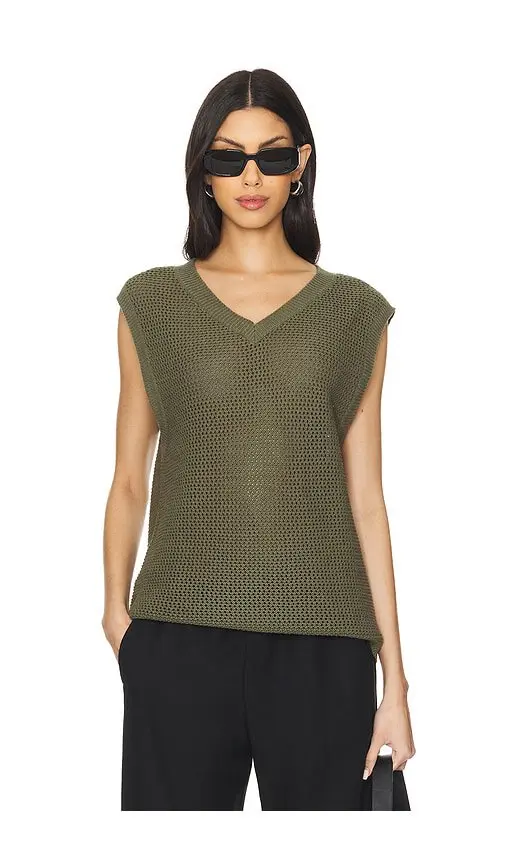 WAO Open Knit Vest - Olive