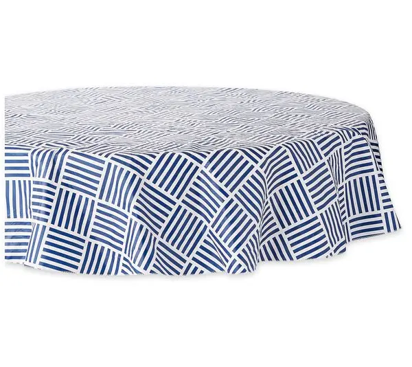 DESIGN IMPORTS Grid Vinyl Tablecloth 70 Round