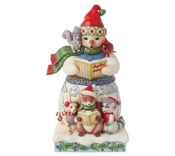 JIM SHORE Snowman & Animals Caroling