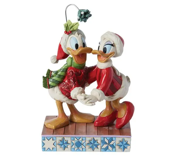 JIM SHORE Disney Traditions Donald And Daisy Mistletoe Fi Gurine