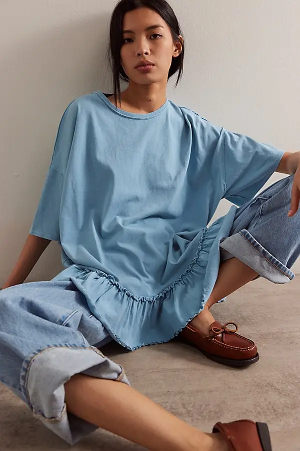 Free People We The Free Why Yes Tee - Milky Blue