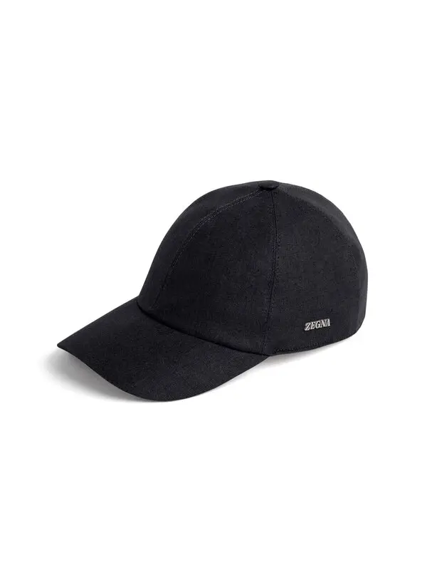 Zegna Oasi Lino Baseball Cap - Dark Blue