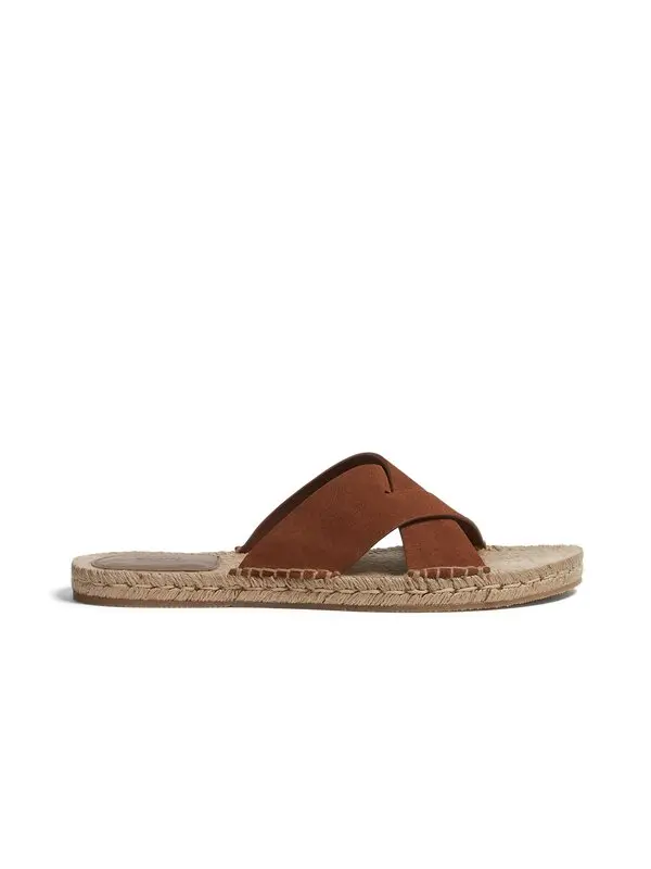 Zegna Suede Espadrille Sandals - Dark Foliage