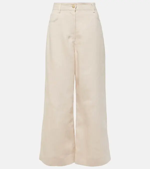 Max Mara Lapo High-rise Wide-leg Linen Pants