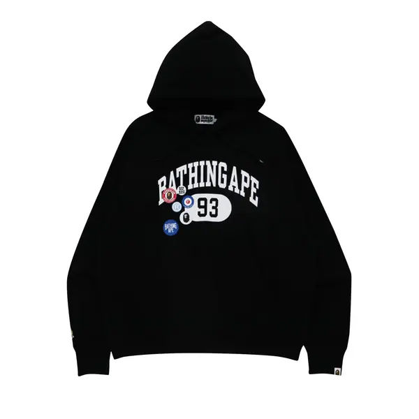 BAPE Badge Motif Pullover Hoodie - Black