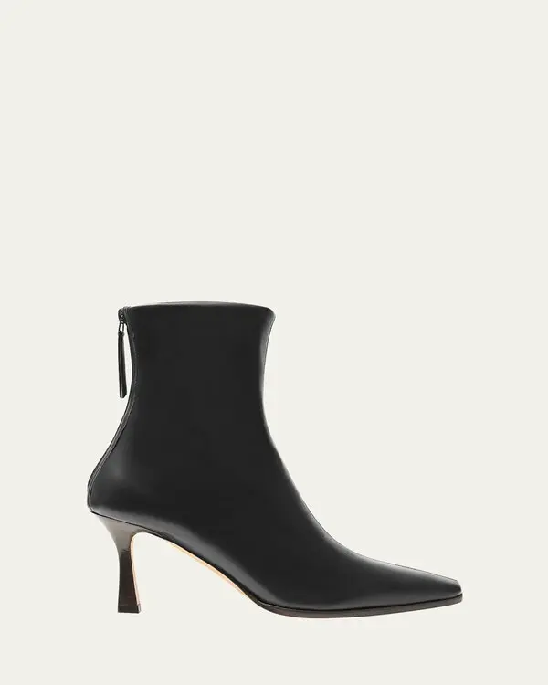 EMME PARSONS Leather Stiletto Ankle Booties - Black Nappa