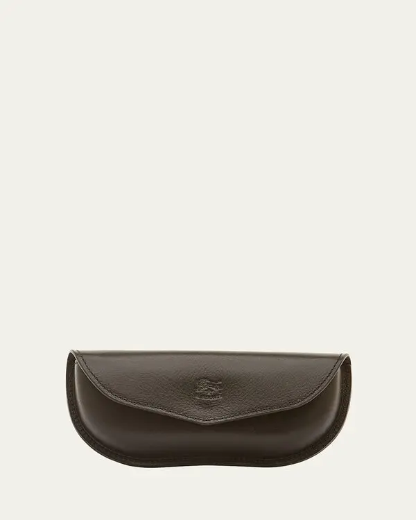 Il Bisonte Leather Eyeglass Case - Black