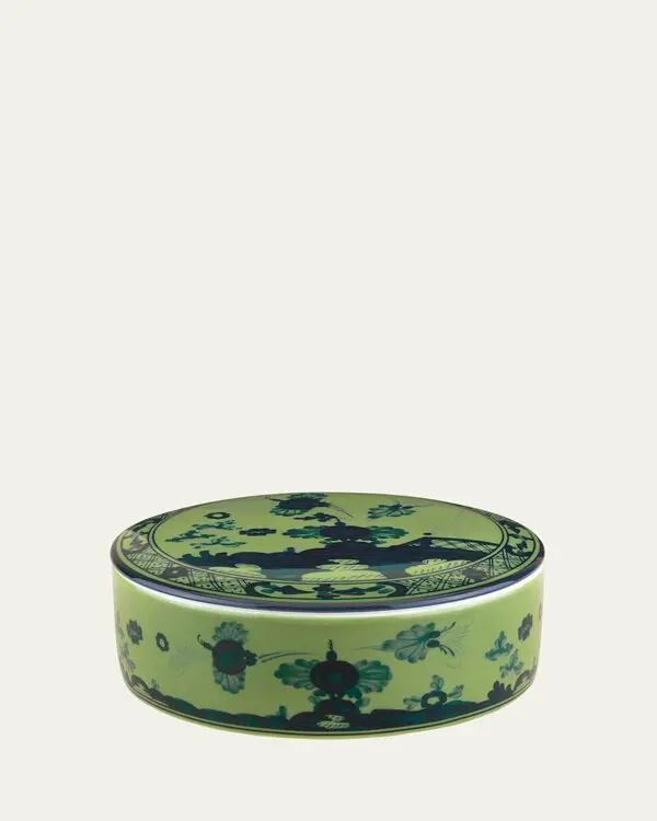 GINORI 1735 Malachite Round Covered Box - Oi Malachite