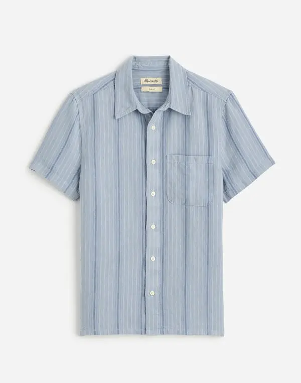 Madewell Easy Short-sleeve Shirt In Stripe Linen