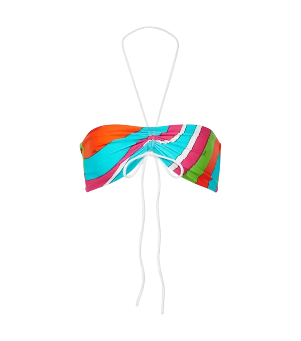 Emilio Pucci Iride Printed Bandeau Bikini Top