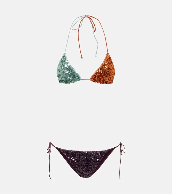 Oseree Sequined Two-piece Bikini Set - Multicoloured