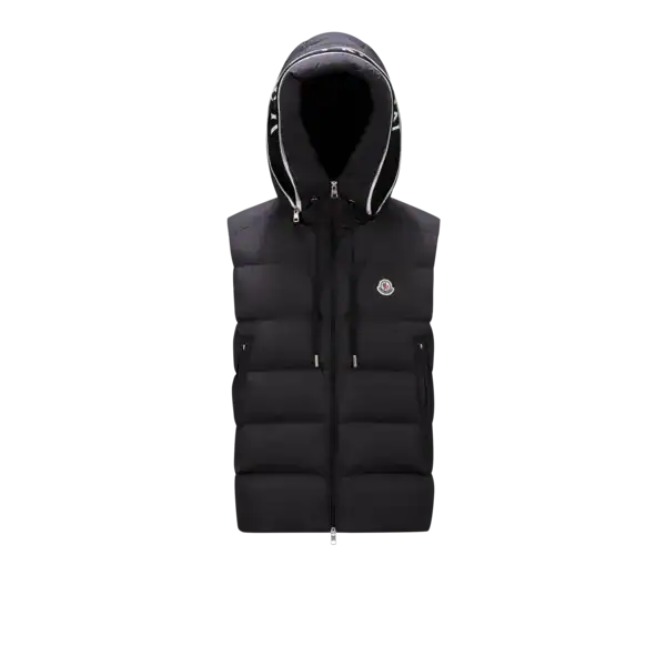 Moncler Cardamine Hooded Down Vest - Black | Editorialist