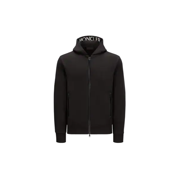 Moncler Logo Zip-up Hoodie - Black | Editorialist