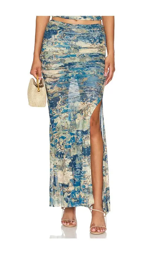 Ronny Kobo X Bruno Skirt - Moss Watercolor