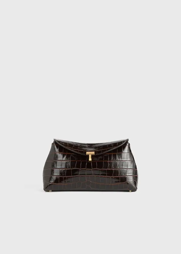 TOTÊME T-lock Croco-embossed Clutch