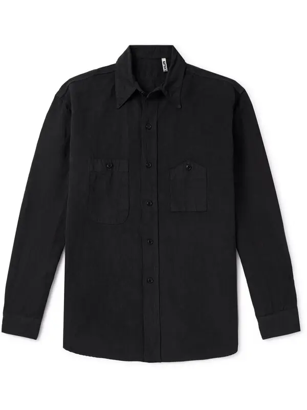 Kaptain Sunshine Work Button-Down Collar Cotton And Linen-Blend 