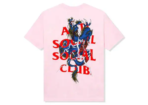 Anti Social Social Club Double Dragon Tee Shirt Pink Editorialist