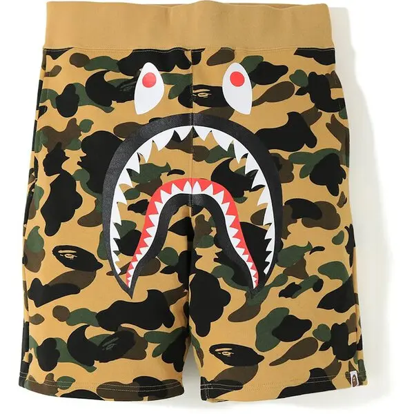 BAPE 1st Camo Shark Sweat Shorts - Yellow