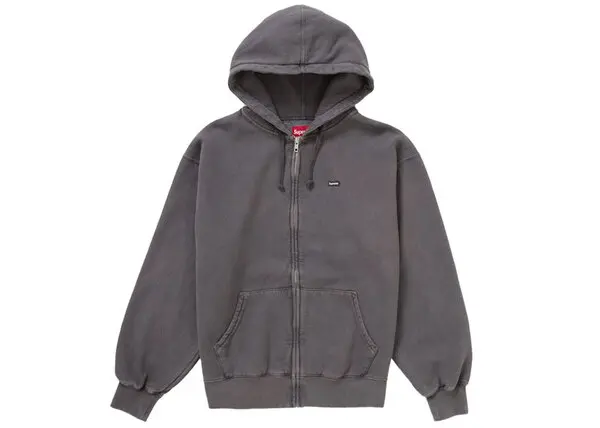 Supreme Overdyed Small Box Zip-up Hooded Sweatshirt - Black