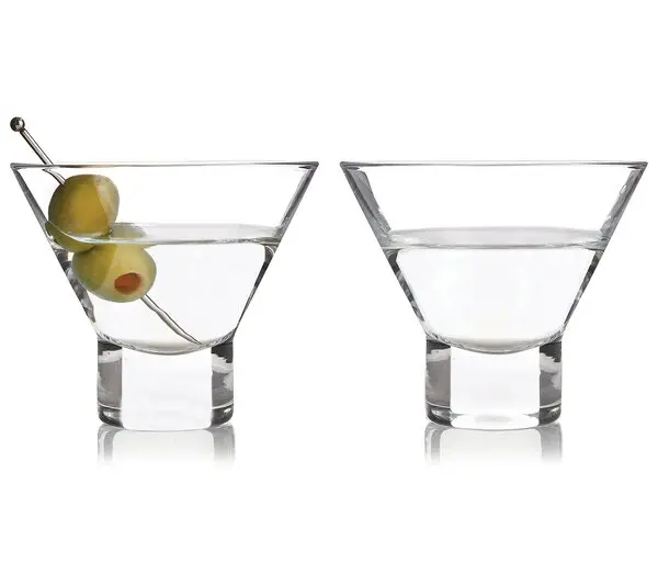 VISKI Set Of 2 Heavy Base Crystal Martini Glass Es - One-color