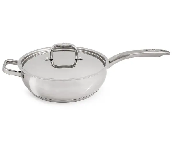 BERGHOFF Belly Shape 18/10 Ss 9.5' Deep Skillet, 3.2qt