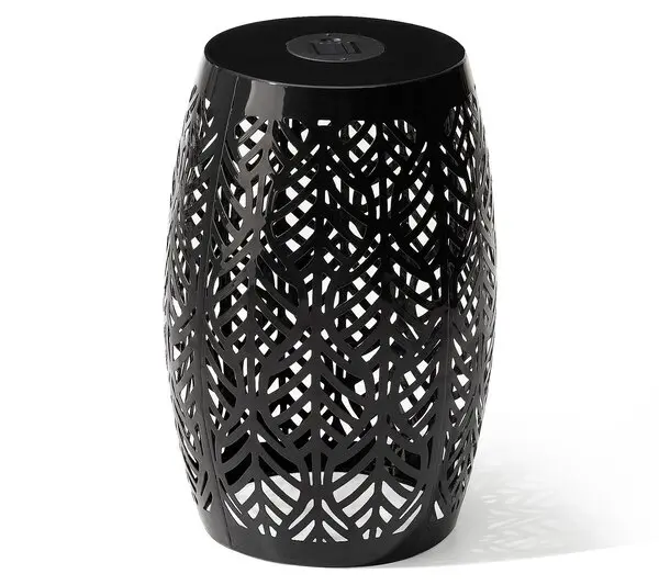 GLITZHOME 18' Solar Led Lighted Cutout Leaf Gar En Stools