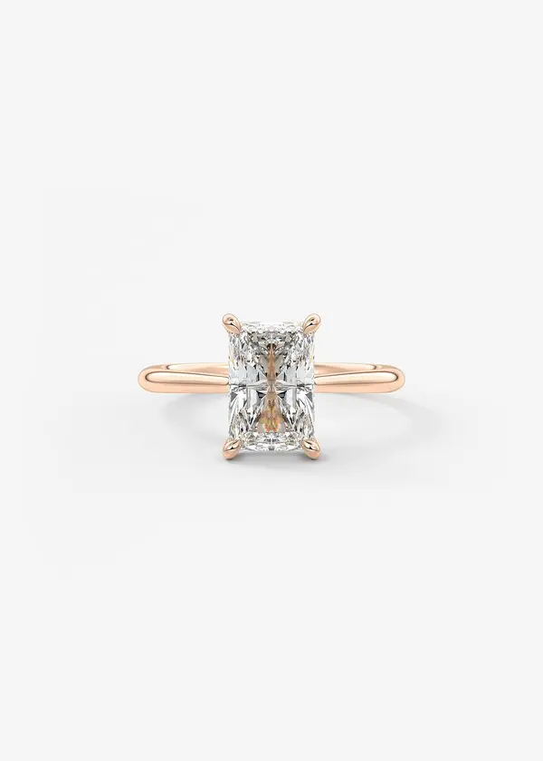 FRANK DARLING Cathedral Hidden Halo Radiant Engagement Ring