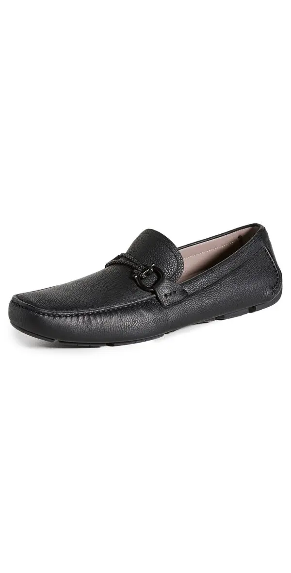 FERRAGAMO Front Driving Loafers - Nero
