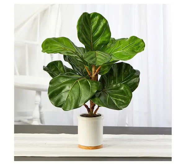 NEARLY NATURAL 21 Fiddle Leaf Artificial Tree