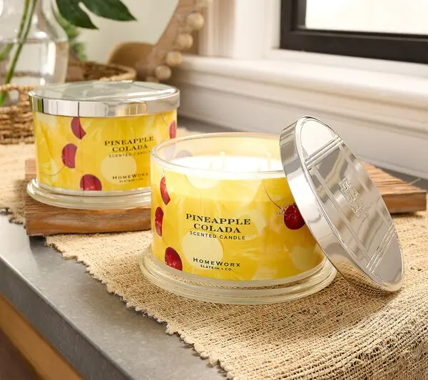 HOMEWORX BY SLATKIN + CO. As Is Homeworx Slatkin & Co. S/2 Pineapplecolada Candles