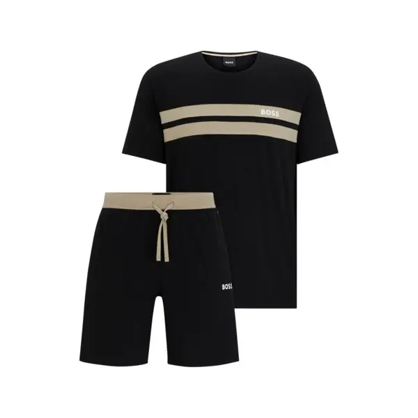 Buy Hugo Boss Pajamas With Printed Logos - Black At 20% Off | Editorialist