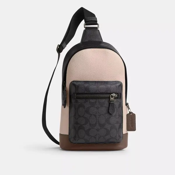 Buy COACH OUTLET West Pack In Colorblock Signature Canvas - Multi At 54 ...