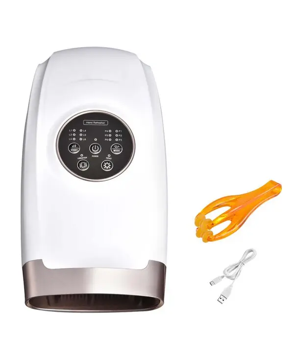 YESCOM Hand Massager Air Compression Vibration Palm Wrist Heat 6 Modes & Intensities