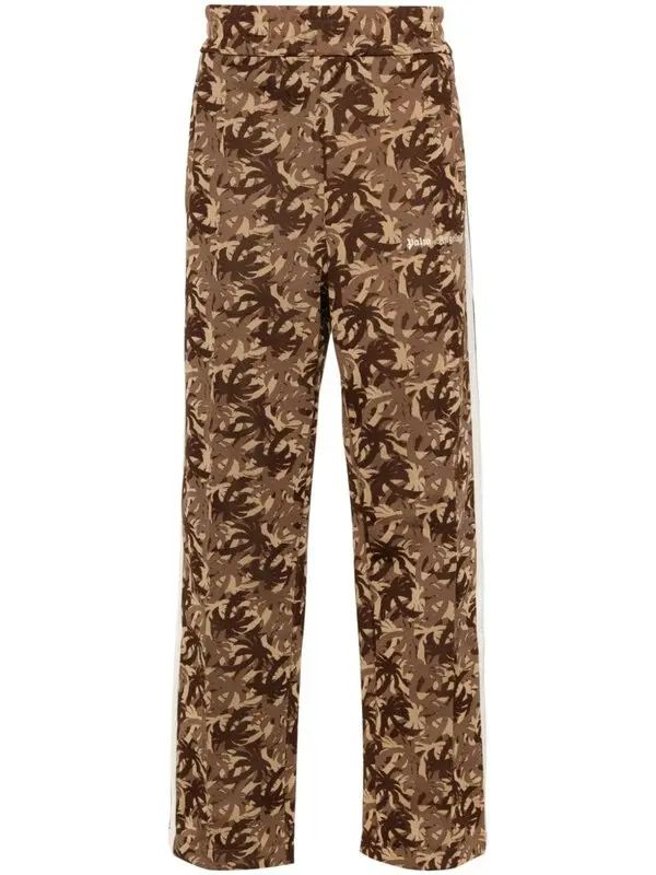 Palm Angels Camo Logo-embroidered Track Pants - Brown