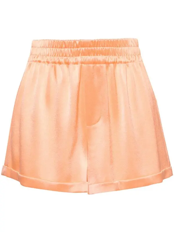 Alice + Olivia Richie Cuffed Satin Board Shorts