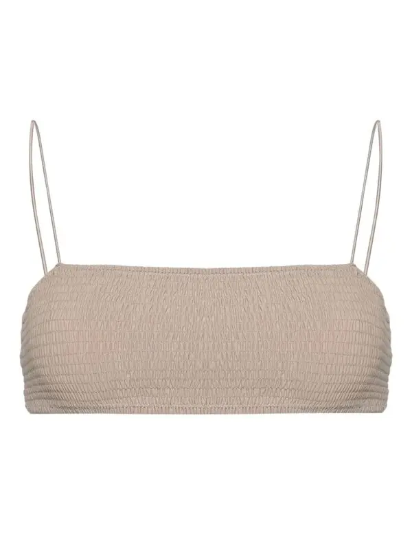 TOTÊME Smocked Bandeau Bikini Top - Neutrals